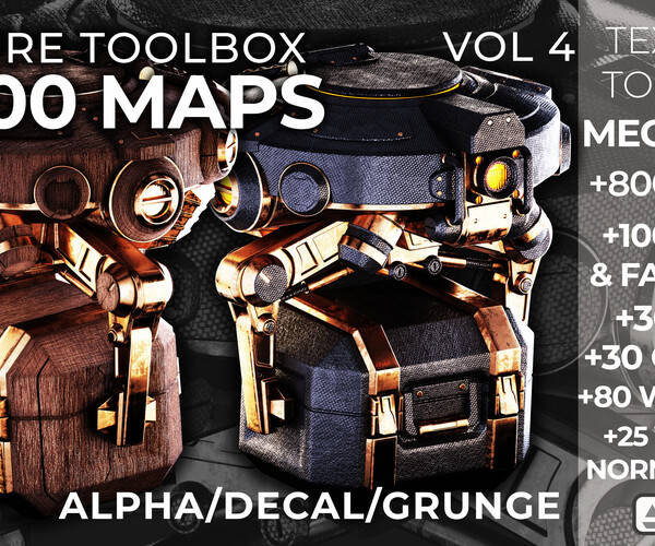 ArtStation - TEXTURE TOOLBOX - VOL 4 - 1000 MAPS - (ALPHA - STENCIL ...