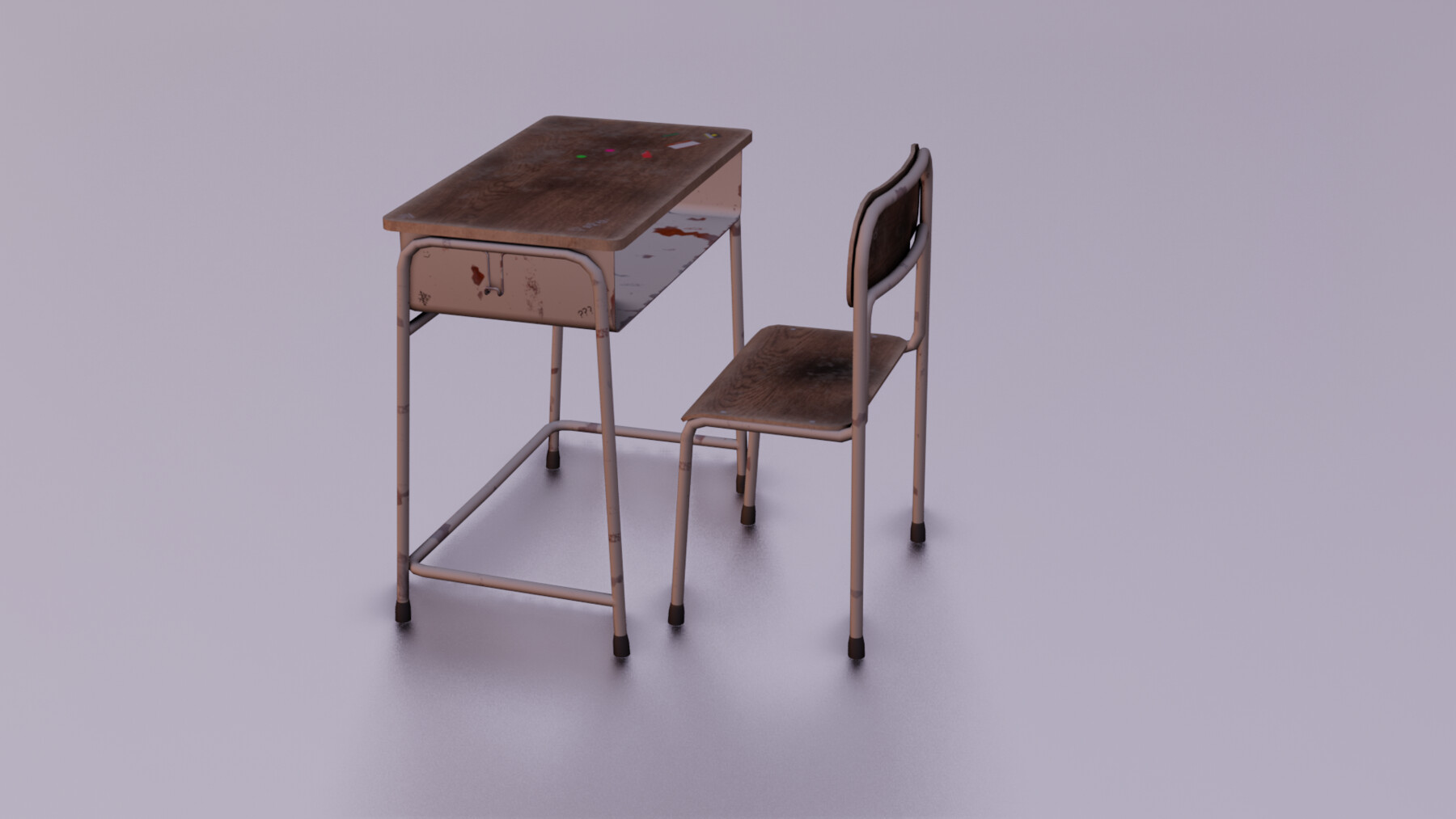 ArtStation - SCHOOL DESK AND CHAIR GAME READY LOW POLY | Game Assets