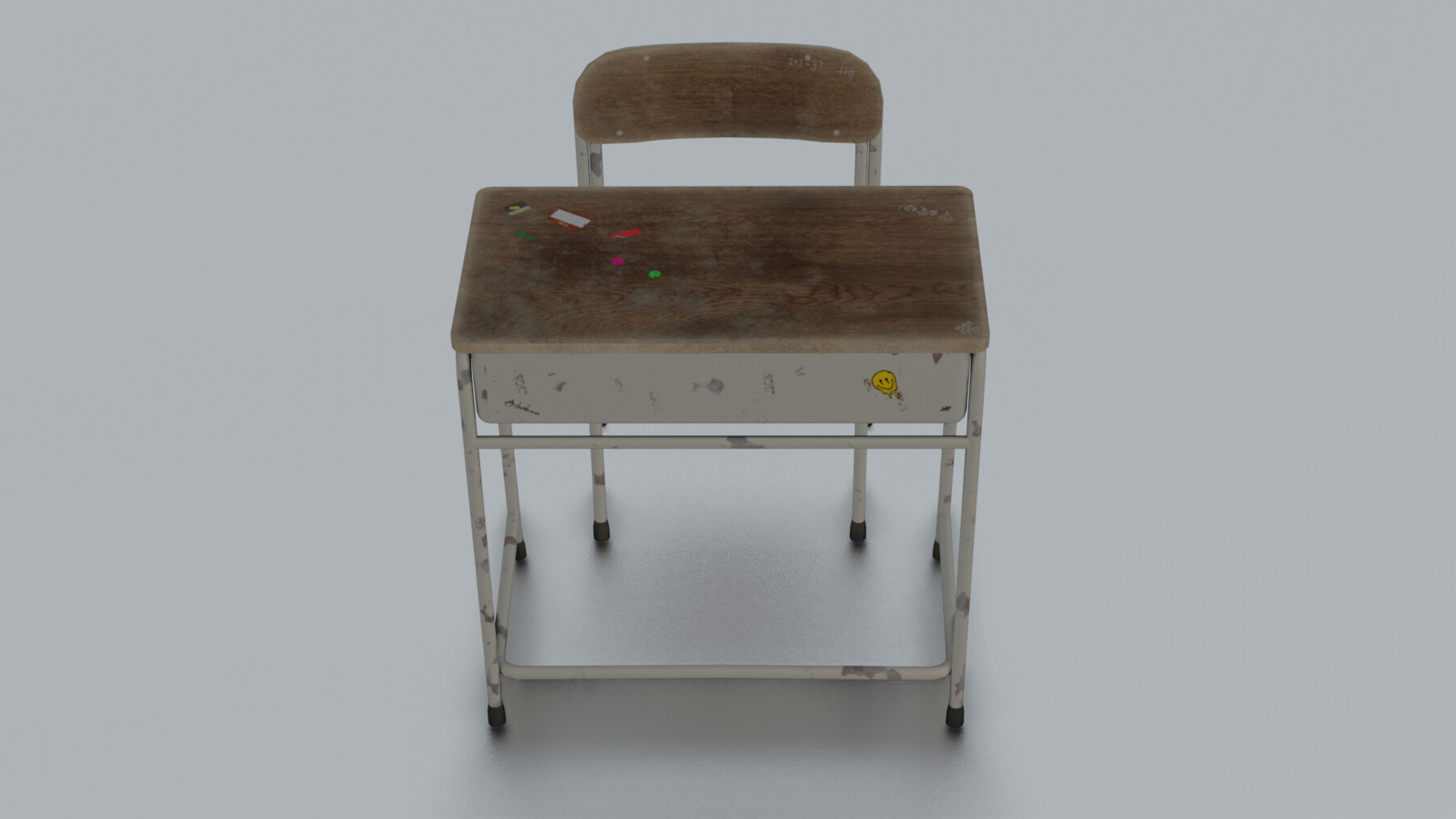 ArtStation - SCHOOL DESK AND CHAIR GAME READY LOW POLY | Game Assets