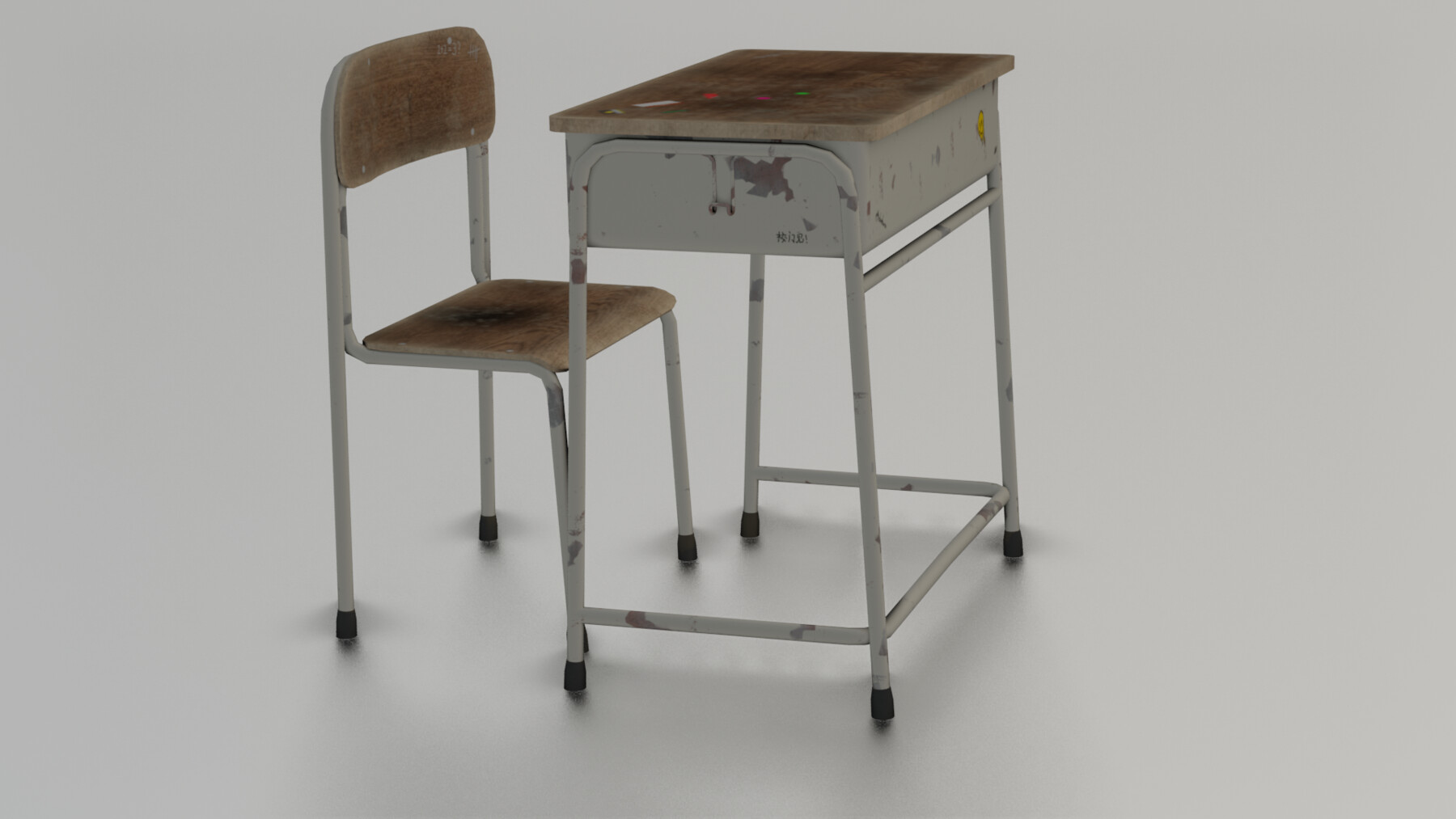ArtStation - SCHOOL DESK AND CHAIR GAME READY LOW POLY | Game Assets