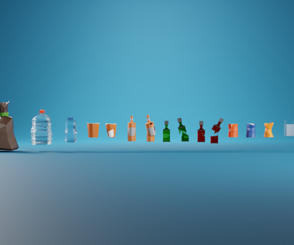 ArtStation - Trash Low Poly 3D Models | Game Assets