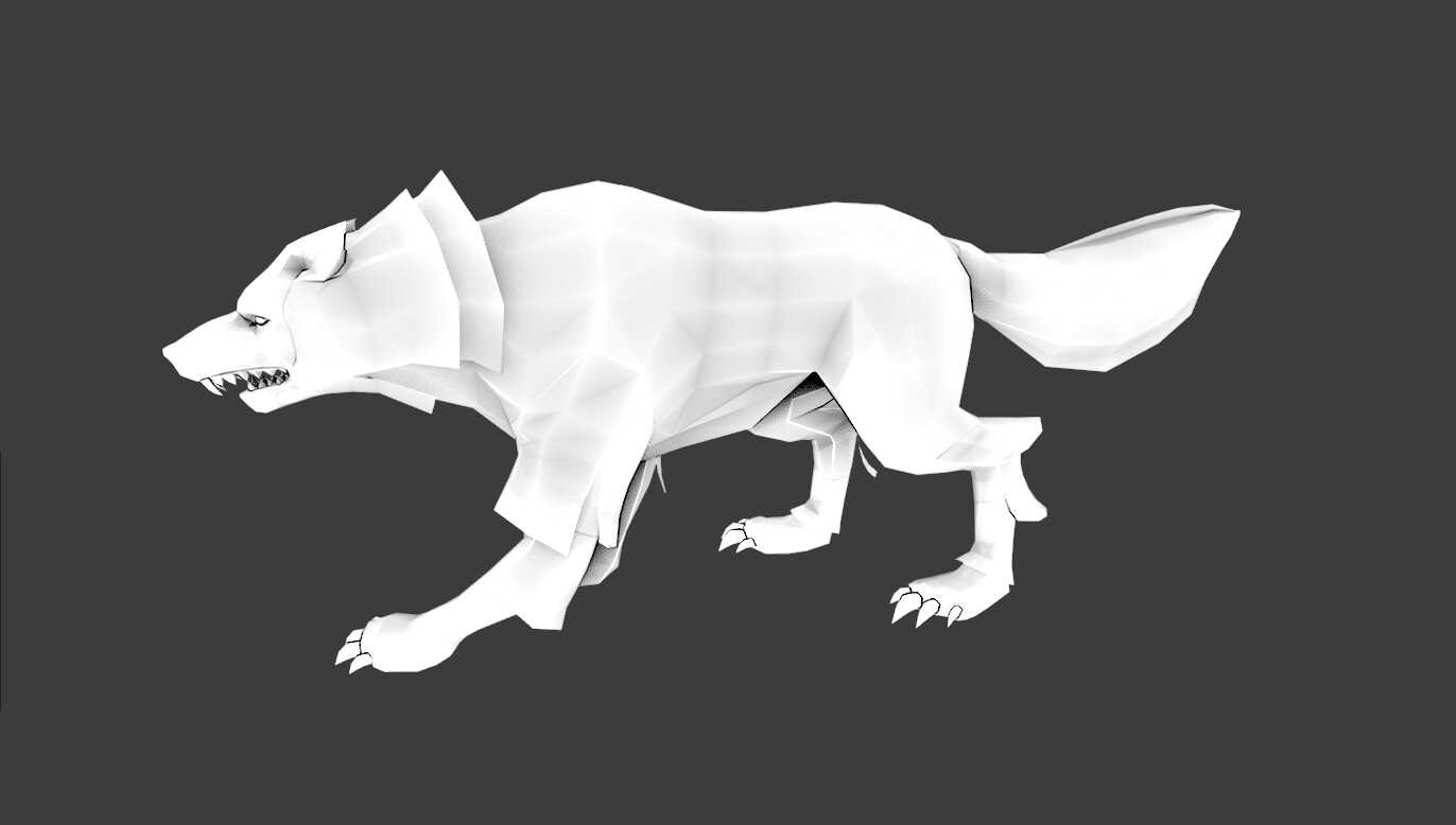 ArtStation - WOLF GAME READY 3D MODEL LOW POLY | Game Assets