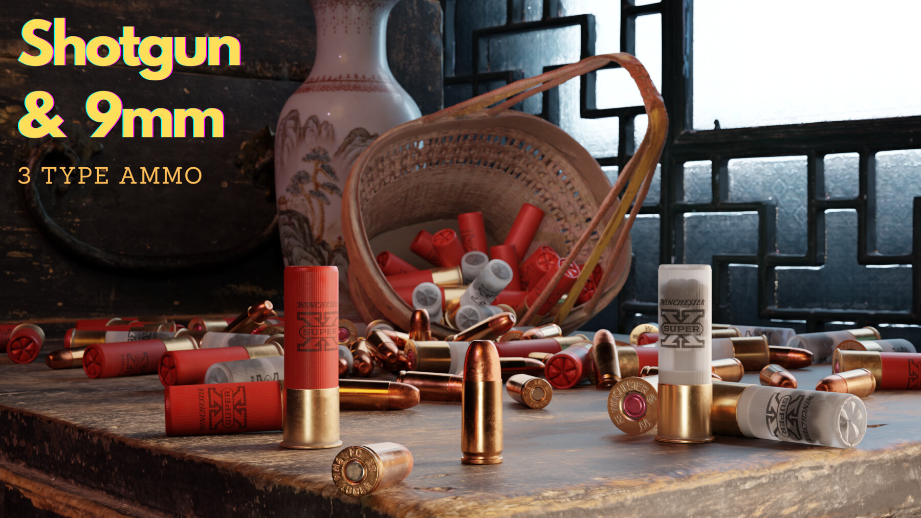 ArtStation - Shotgun & 9mm Ammo | Game Assets