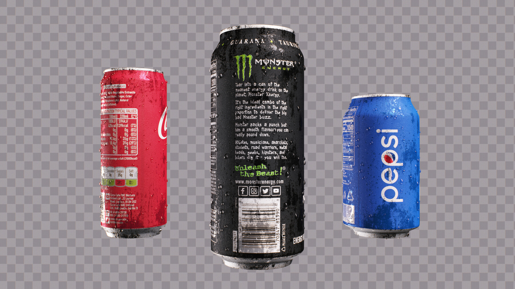 ArtStation - Coke, Monster, and Pepsi Soda Cans 3D Models | Resources