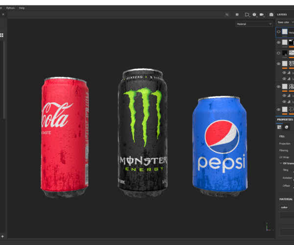 ArtStation - Coke, Monster, and Pepsi Soda Cans 3D Models | Resources
