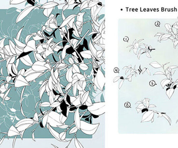 ArtStation - 3 Tree Leaves Brushes for ClipStudioPaint/18 PNG images | Brushes