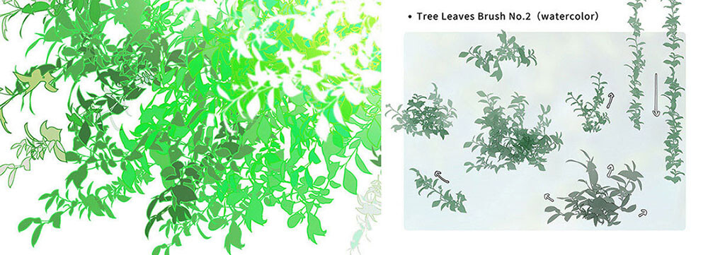 ArtStation - 3 Tree Leaves Brushes for ClipStudioPaint/18 PNG images ...