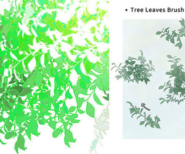 ArtStation - 3 Tree Leaves Brushes for ClipStudioPaint/18 PNG images ...
