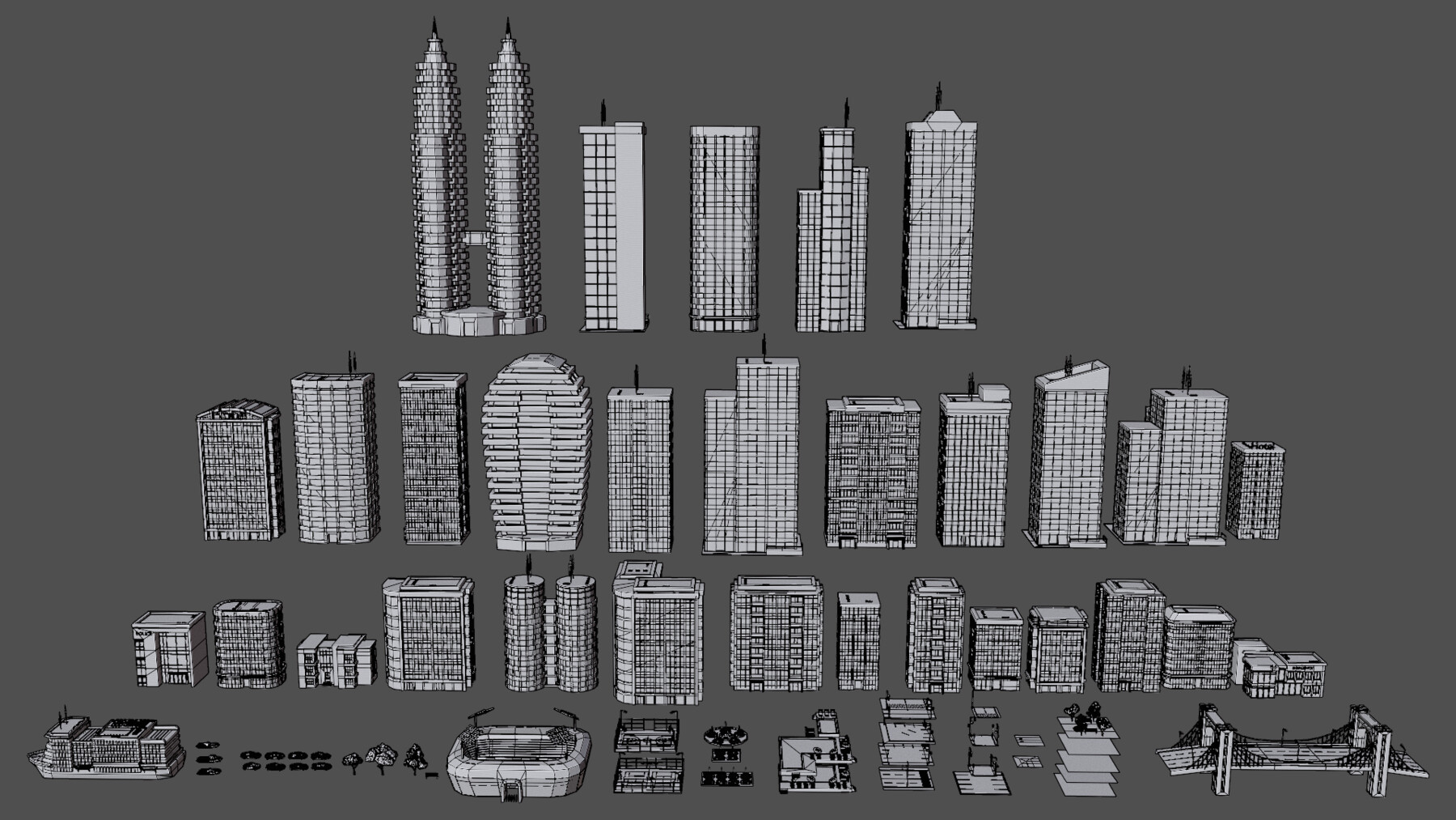 ArtStation - City 2 Metropolis Low-poly 3D model | Game Assets