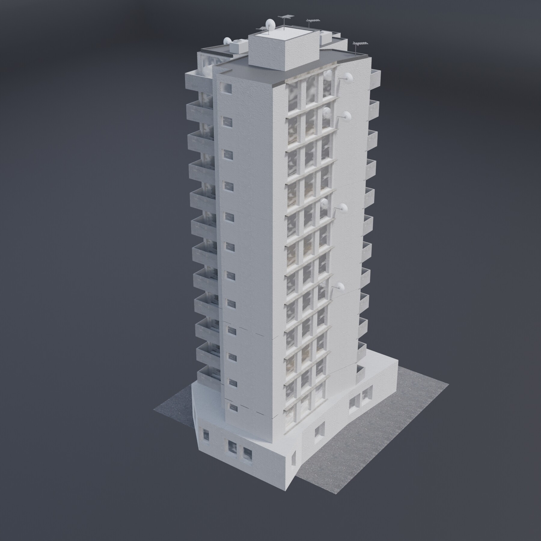 ArtStation - High Rise 1 - 3D-Model | Game Assets