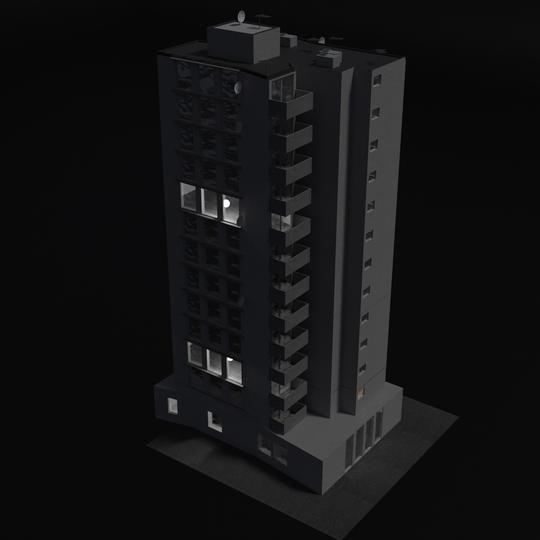 ArtStation - High Rise 1 - 3D-Model | Game Assets