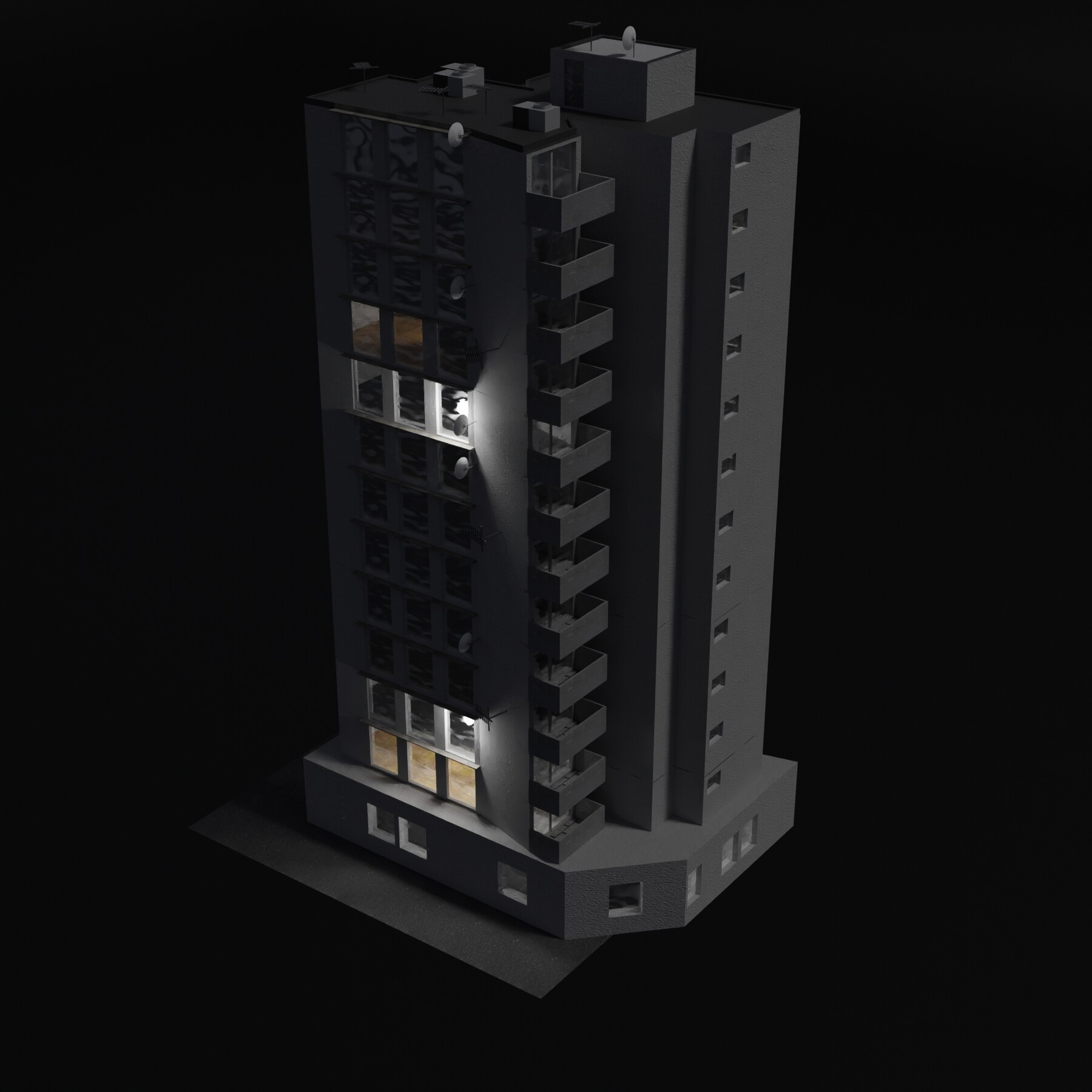 ArtStation - High Rise 1 - 3D-Model | Game Assets