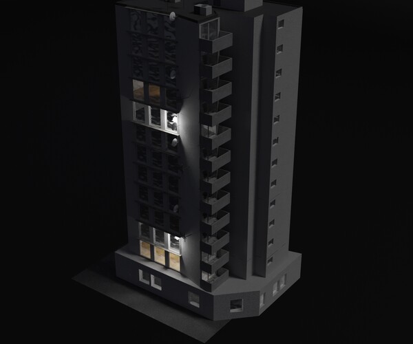 ArtStation - High Rise 1 - 3D-Model | Game Assets