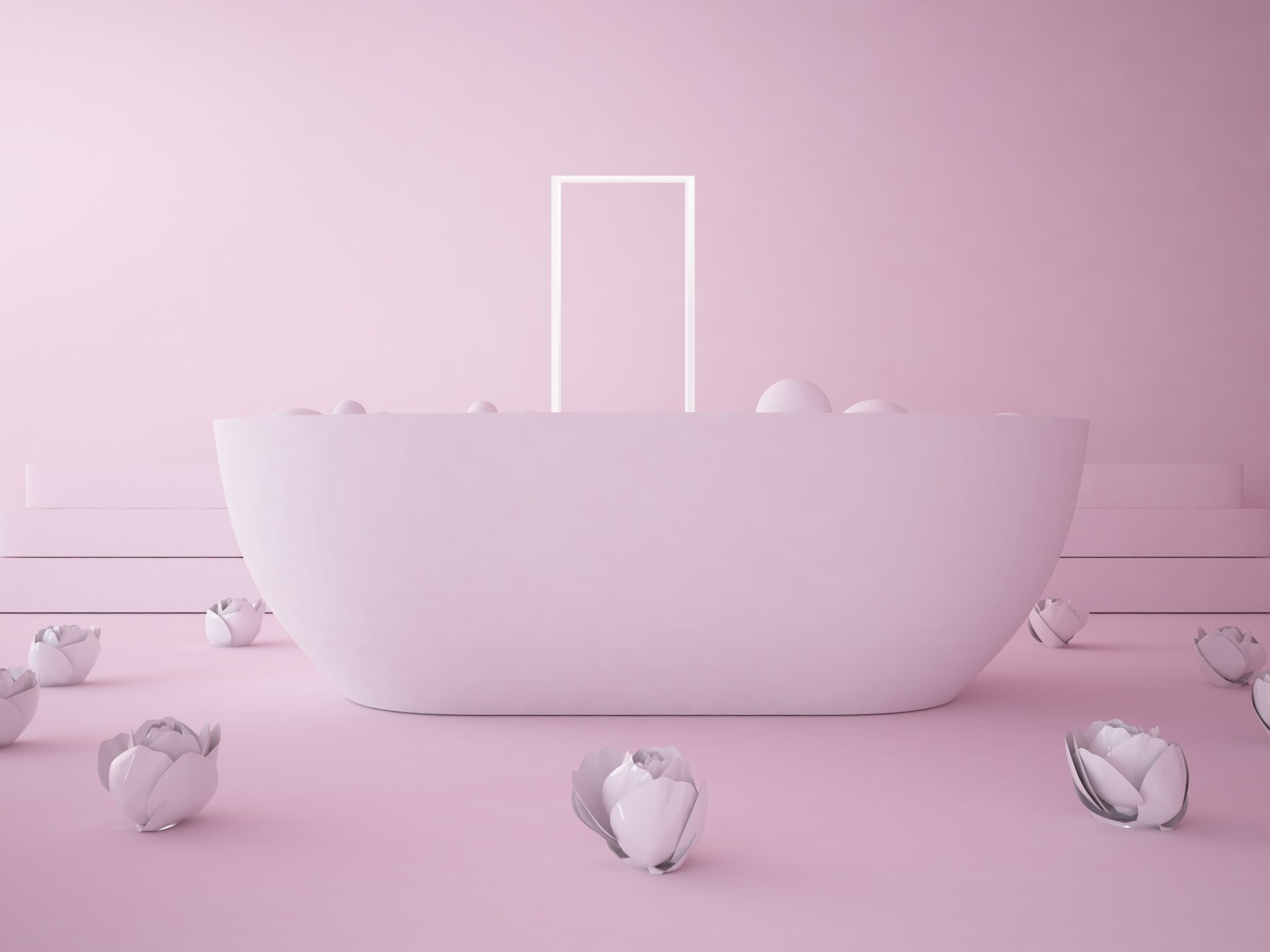 ArtStation - Pink interior scene arch wall with tub | Resources