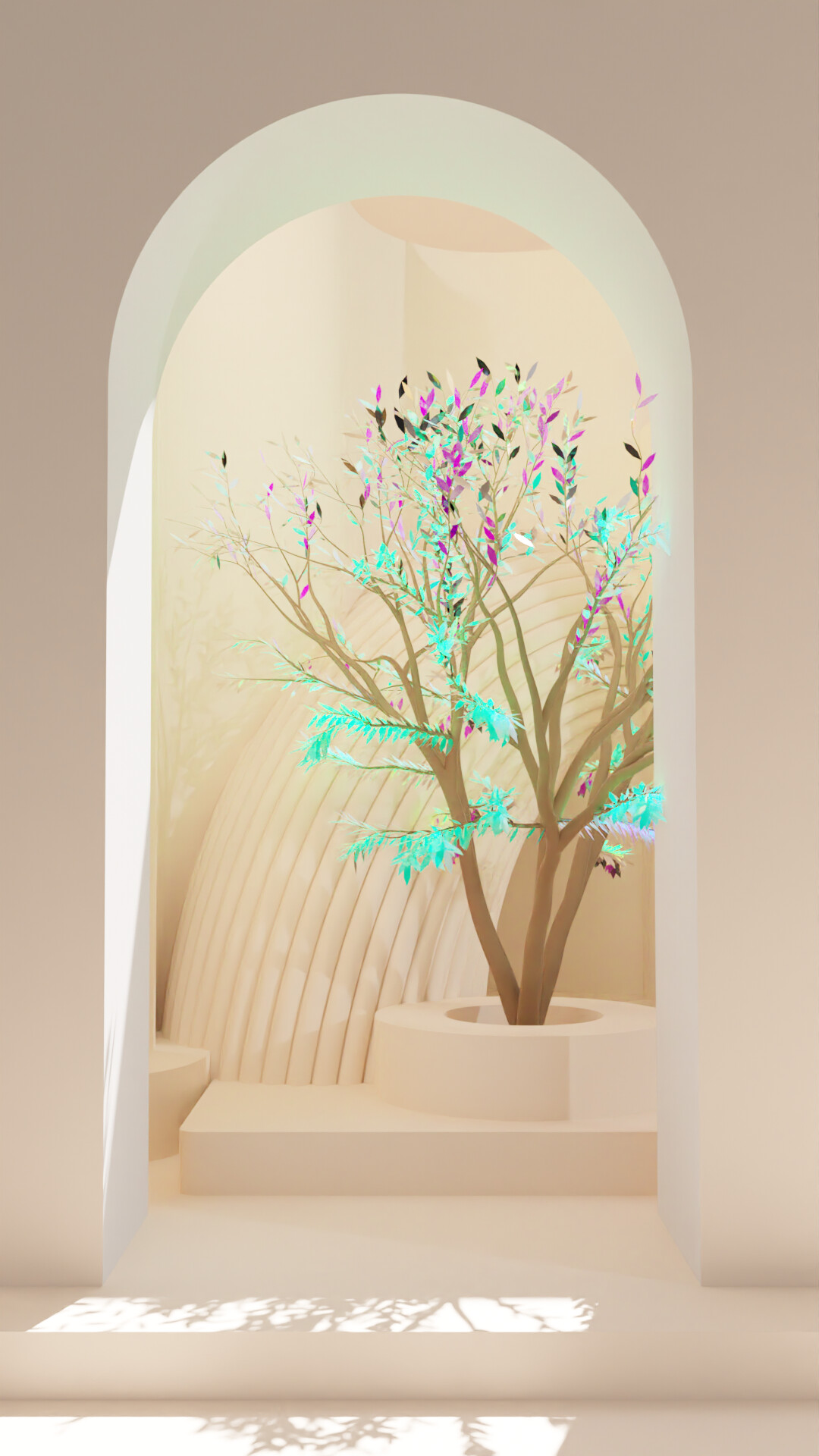 ArtStation - Colorful tree in arched temple walls | Resources