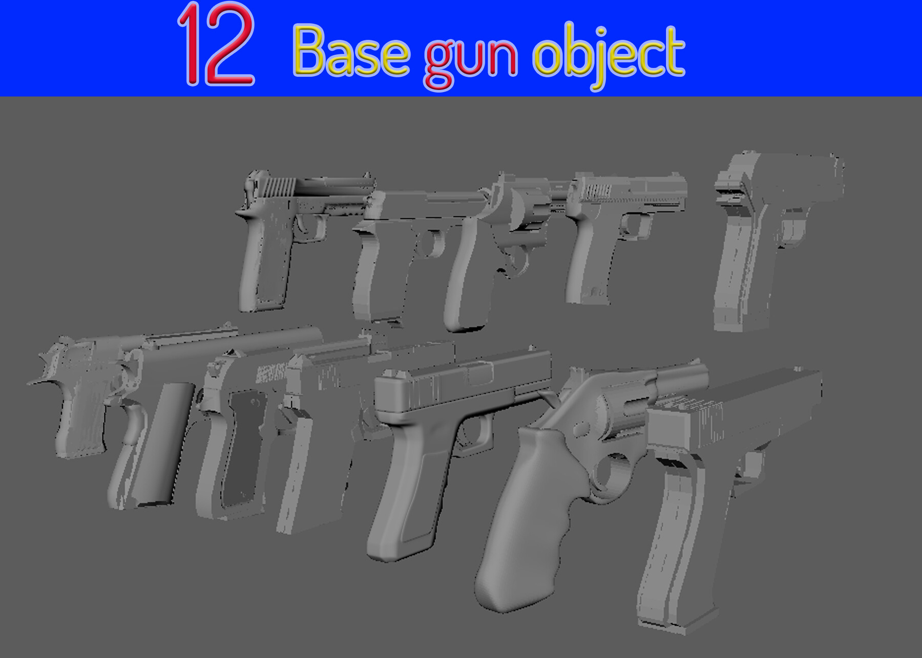 ArtStation - 12 pistol gun object | Resources