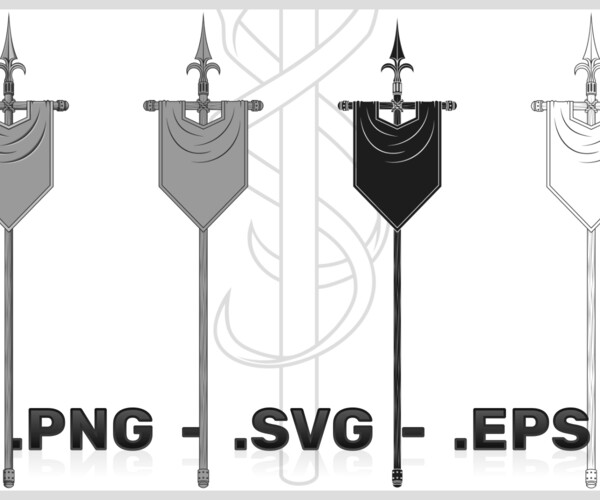 ArtStation - vector designs of medieval flag on a spear | Artworks