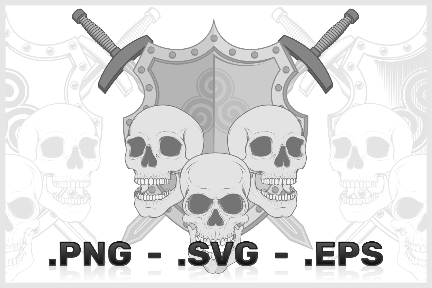 ArtStation - Shield Vector Design With Skulls And Swords | Artworks