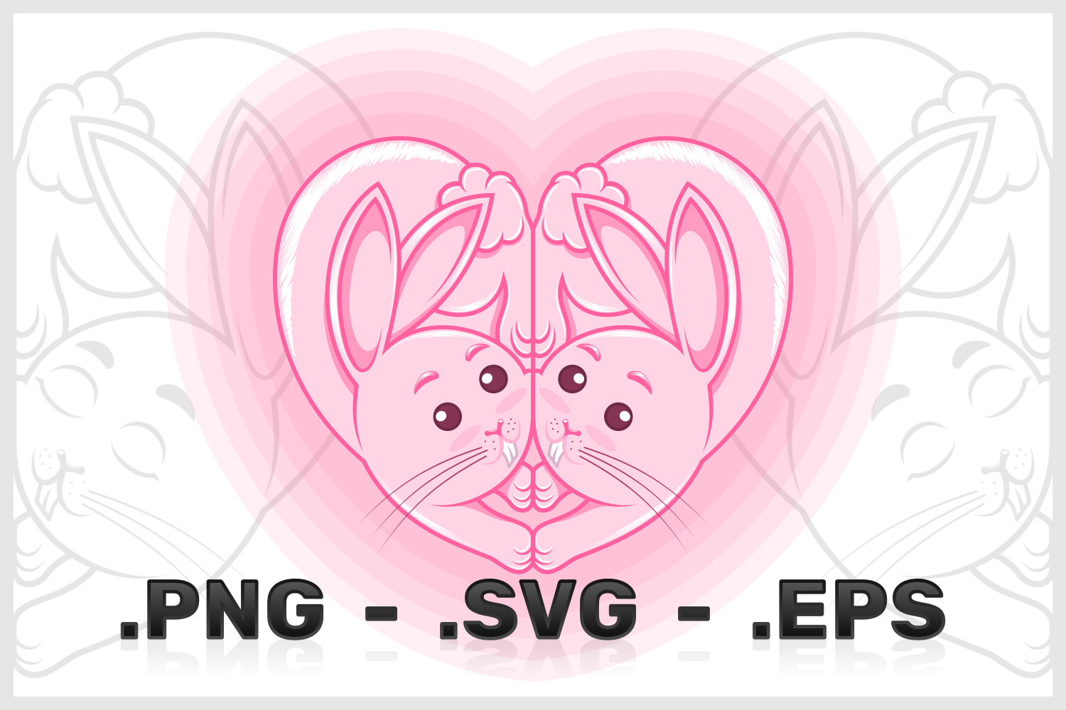 ArtStation - Vector Design Of Rabbits In The Shape Of A Heart | Artworks