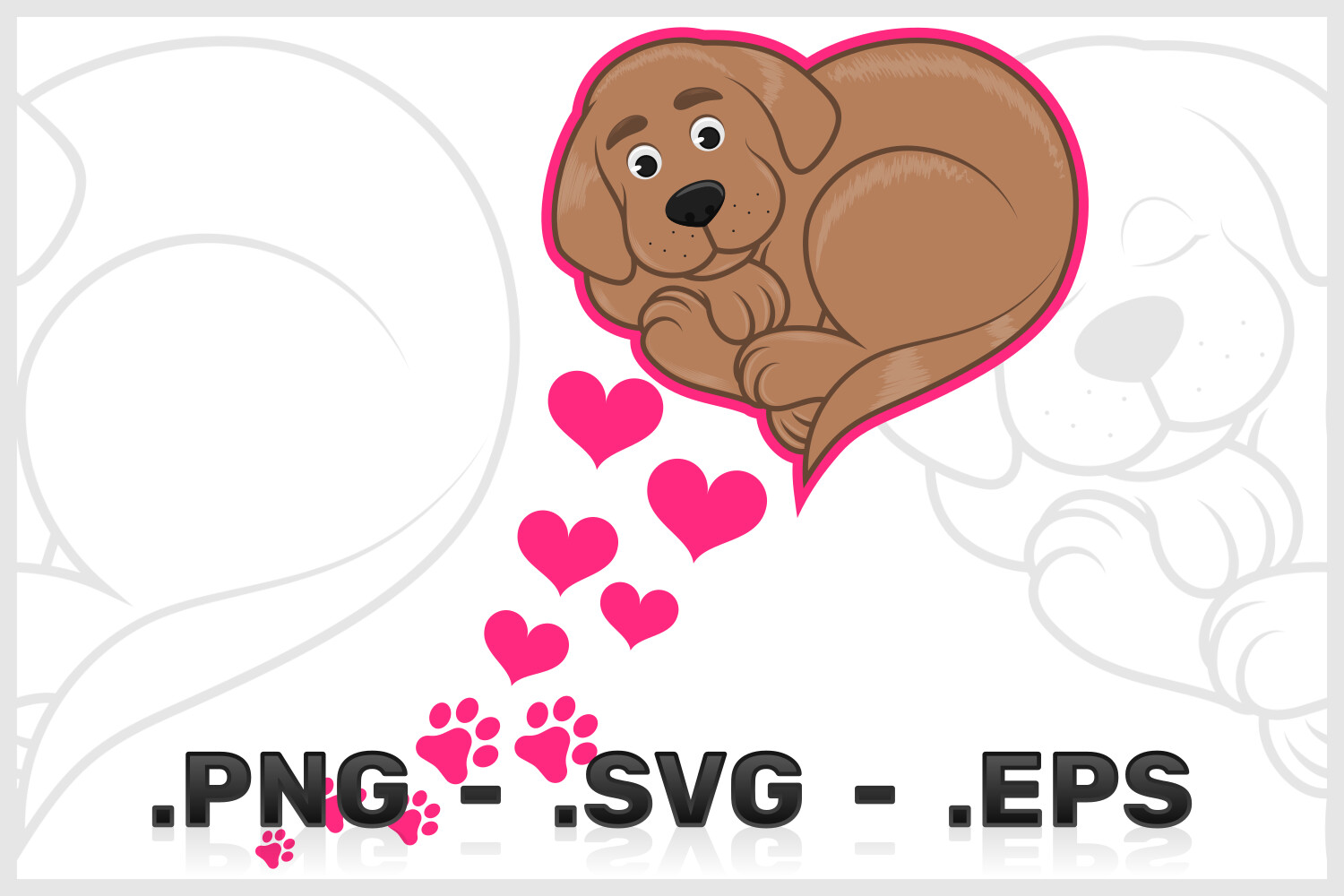 ArtStation - Heart Shaped Puppy Vector Design | Artworks