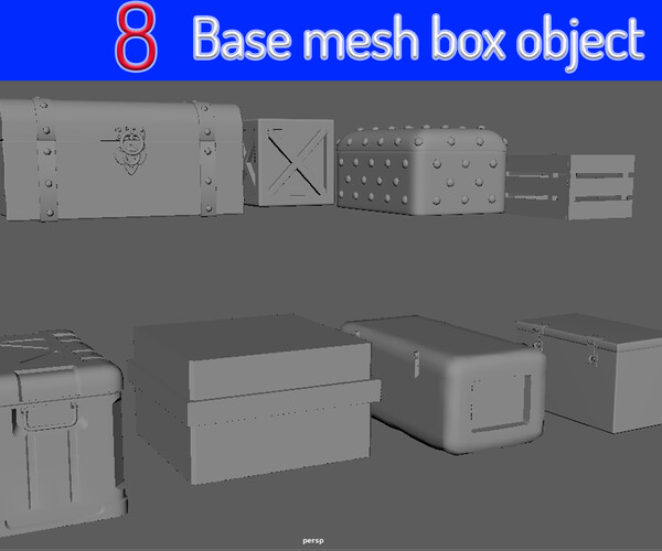 ArtStation - 8 base mesh box object | Game Assets