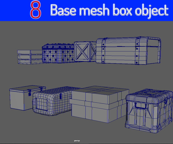 ArtStation - 8 base mesh box object | Game Assets