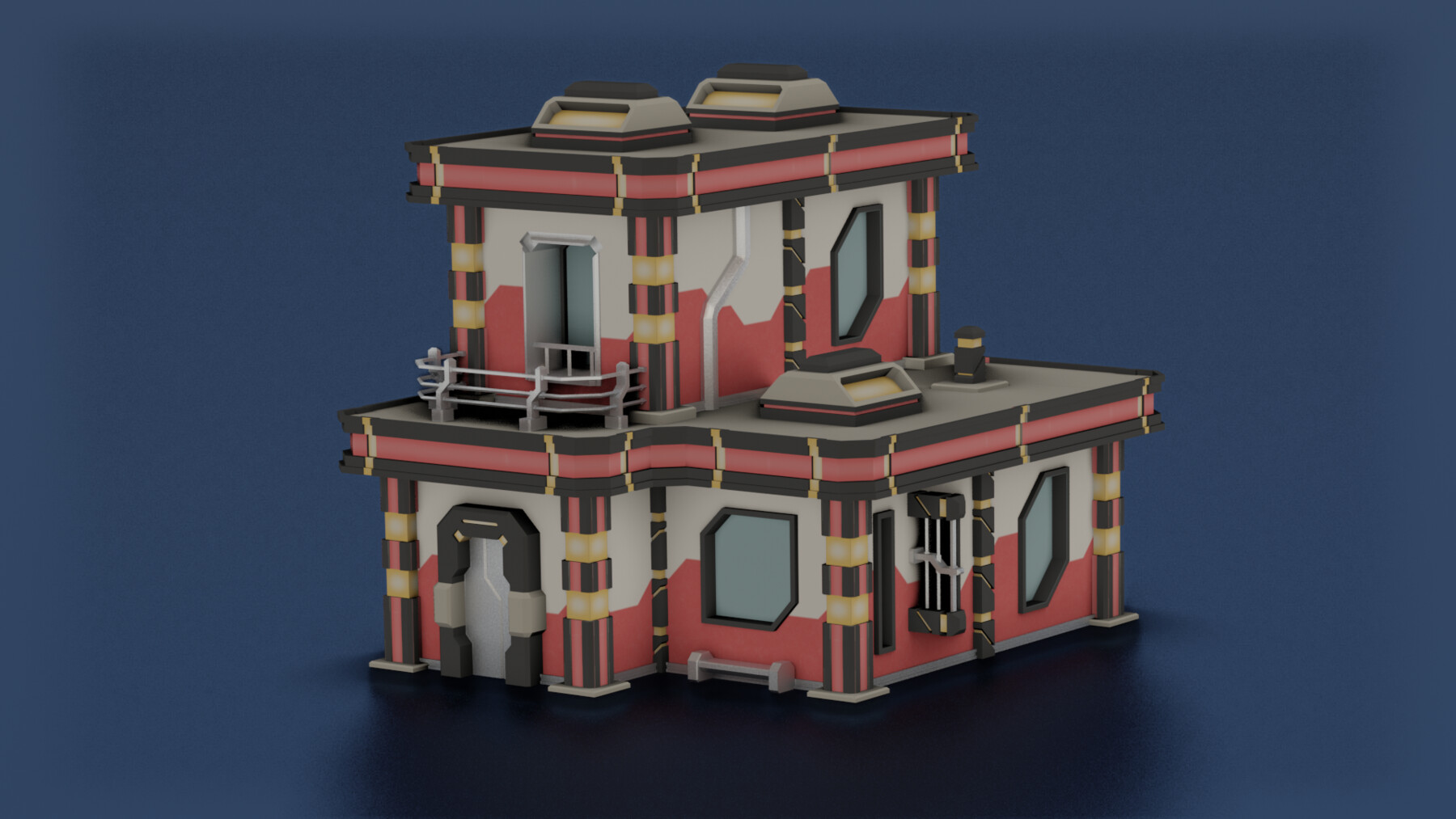 ArtStation - SCI FI BUILDING GAME READY LOW POLY | Game Assets