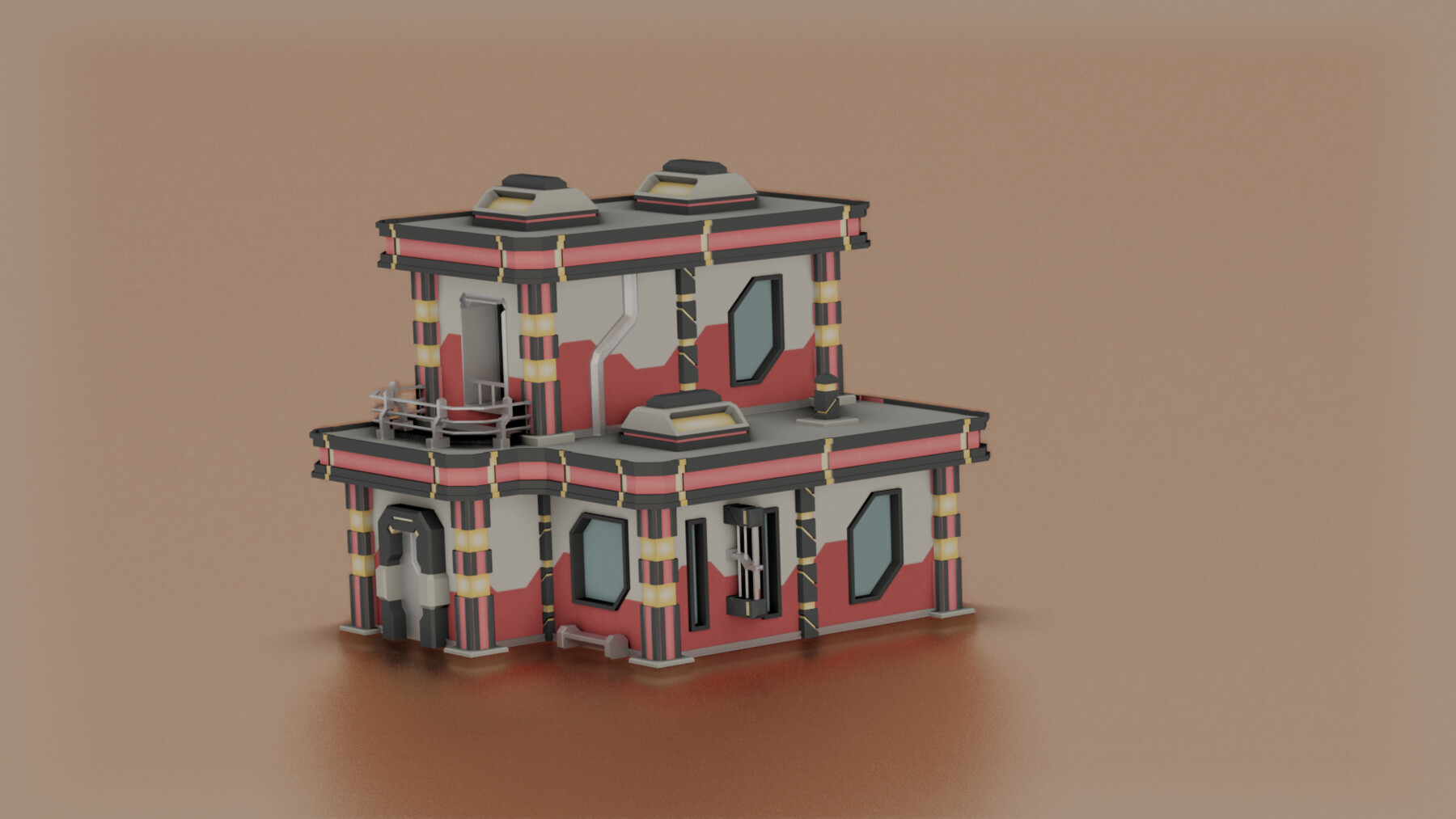 ArtStation - SCI FI BUILDING GAME READY LOW POLY | Game Assets