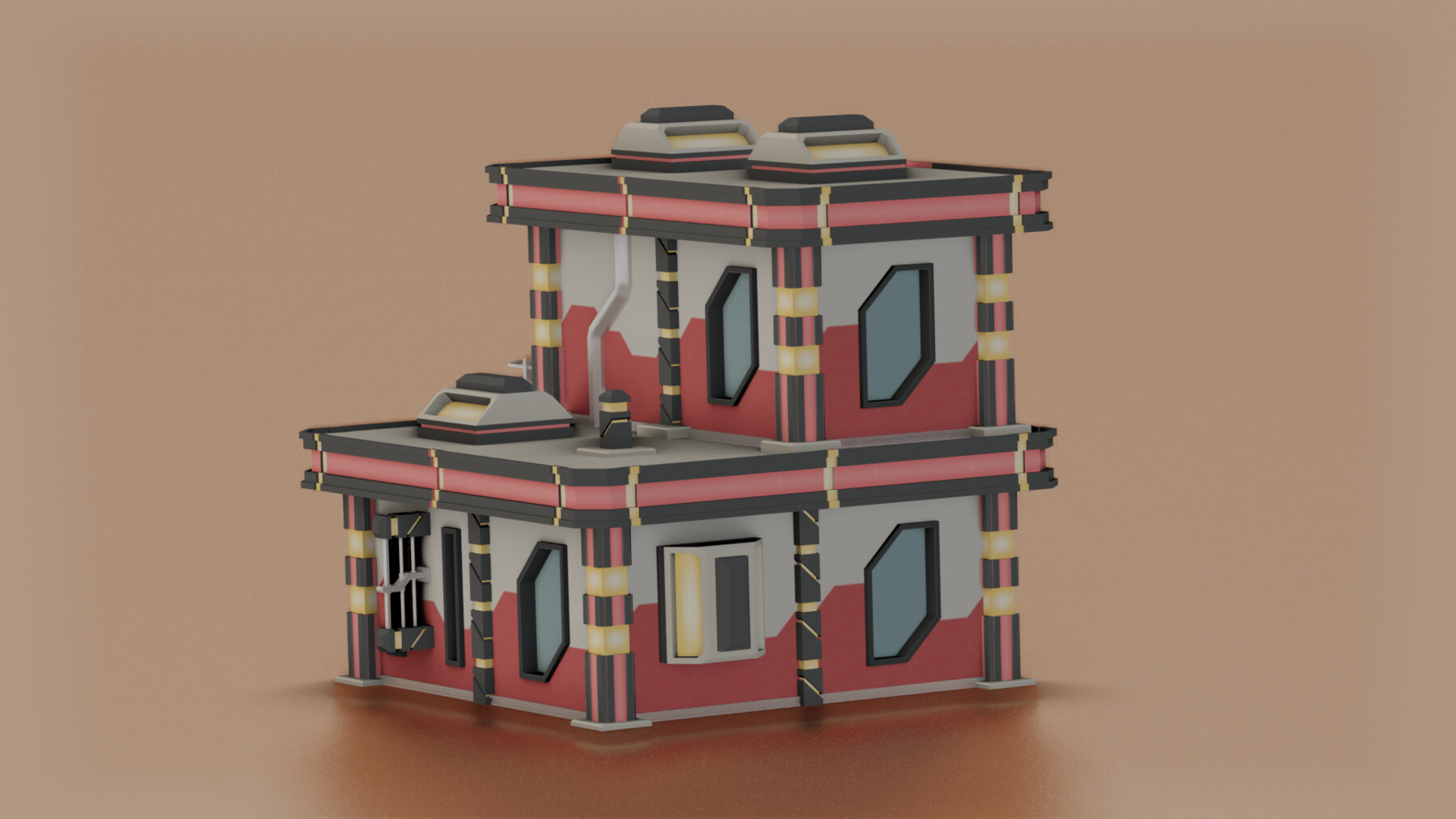 ArtStation - SCI FI BUILDING GAME READY LOW POLY | Game Assets