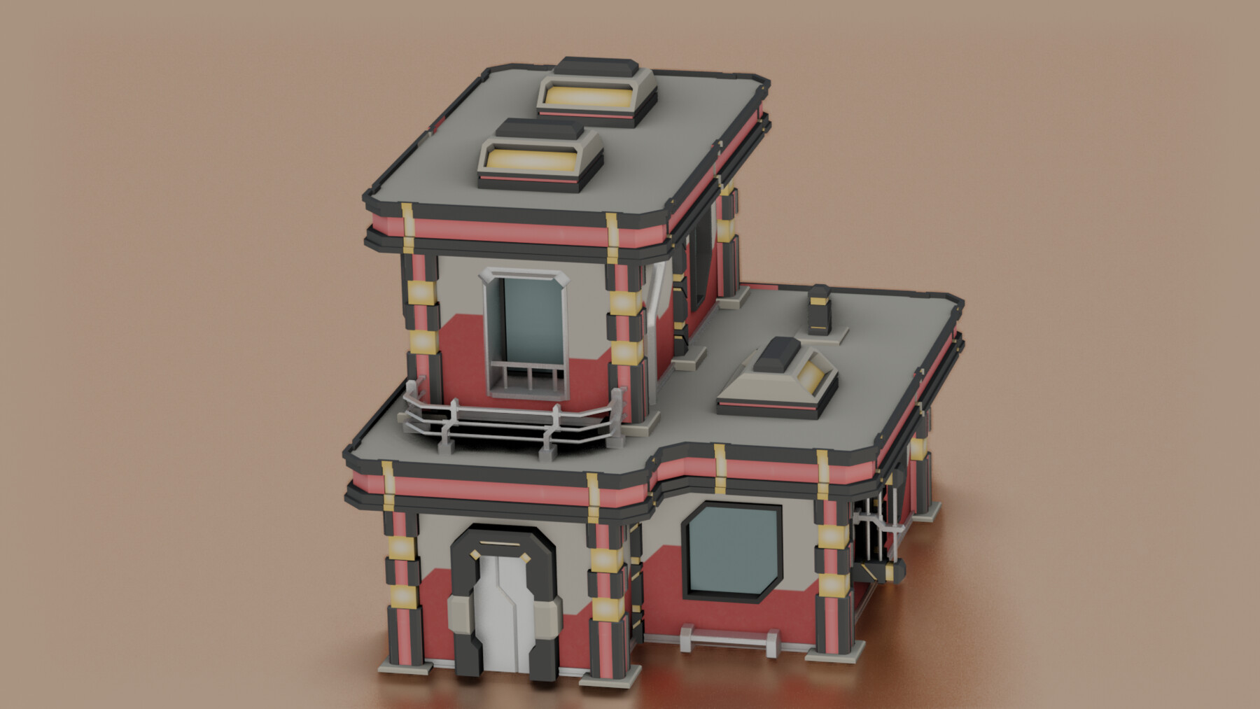ArtStation - SCI FI BUILDING GAME READY LOW POLY | Game Assets