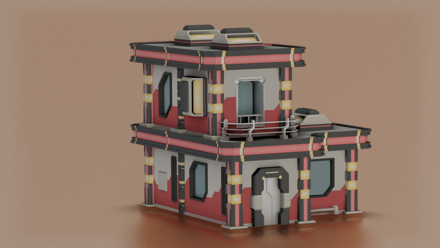 ArtStation - SCI FI BUILDING GAME READY LOW POLY | Game Assets