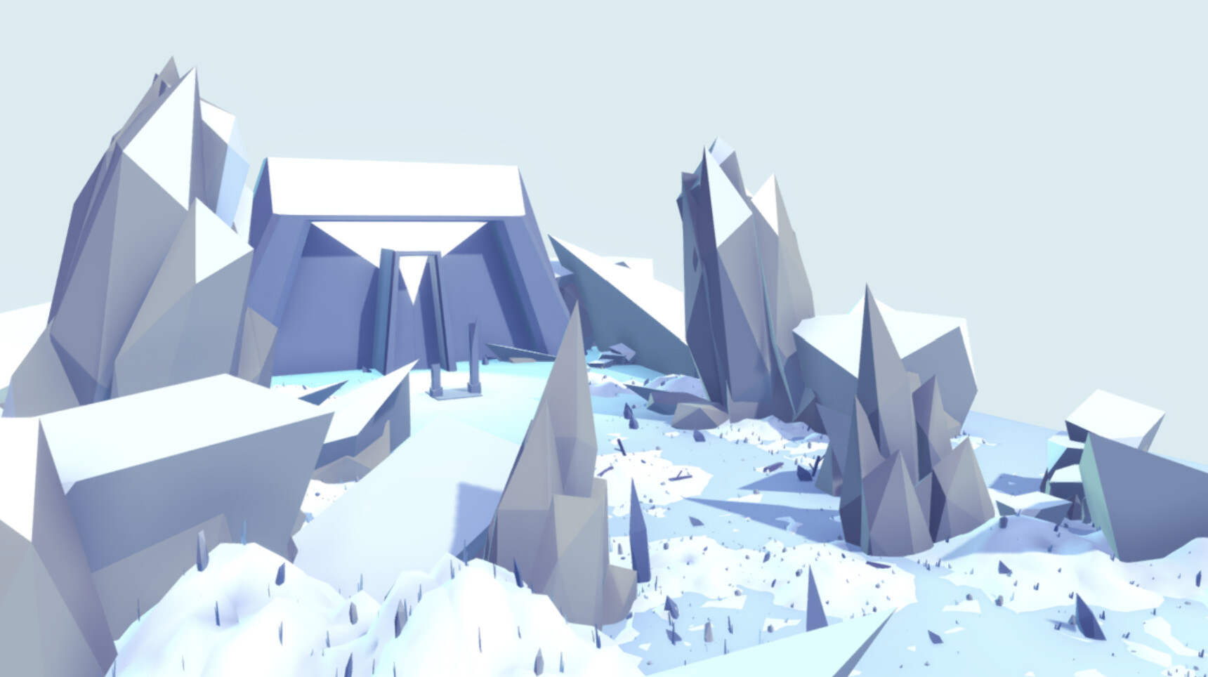 ArtStation - A door in snow - Low poly stylized environment | Game Assets