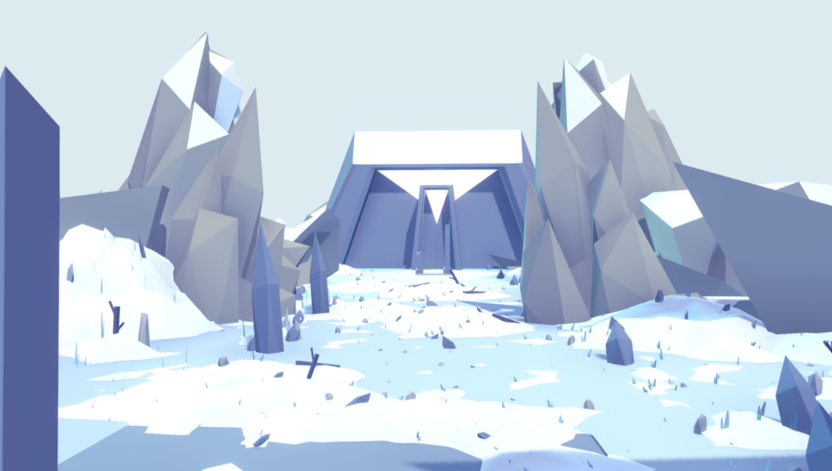 ArtStation - A door in snow - Low poly stylized environment | Game Assets