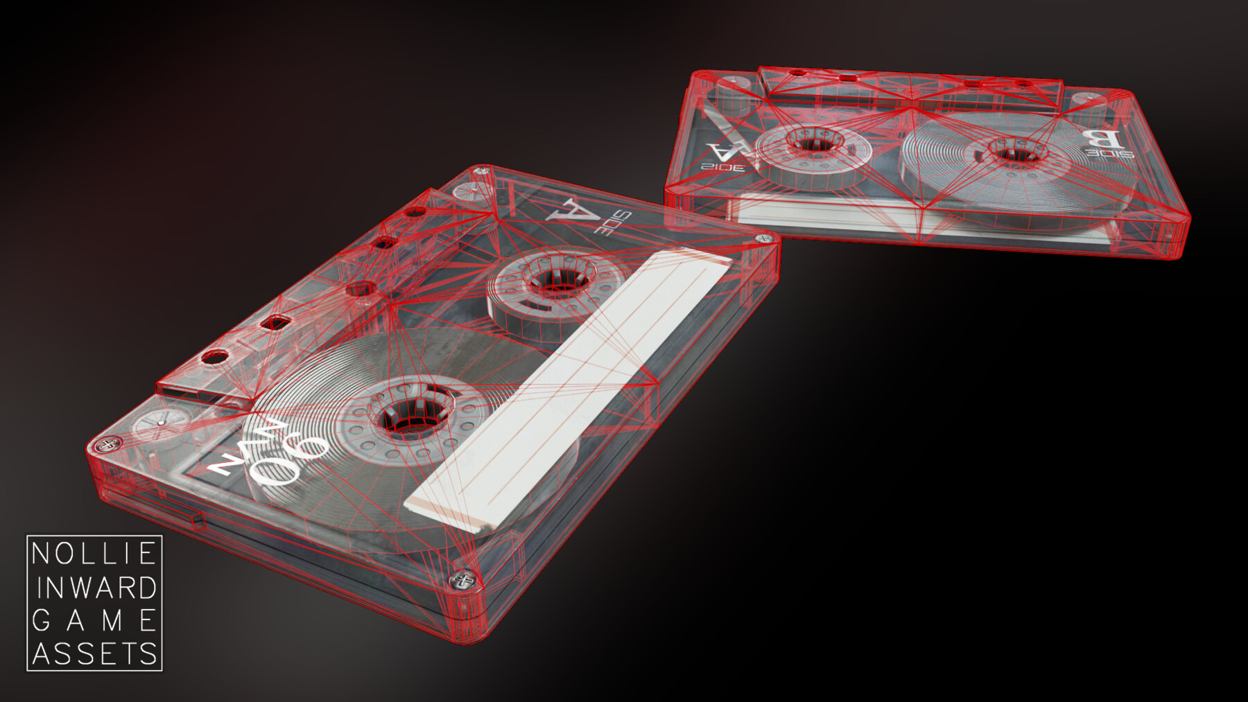 ArtStation - Cassette Tape and Case Gray | Game Assets