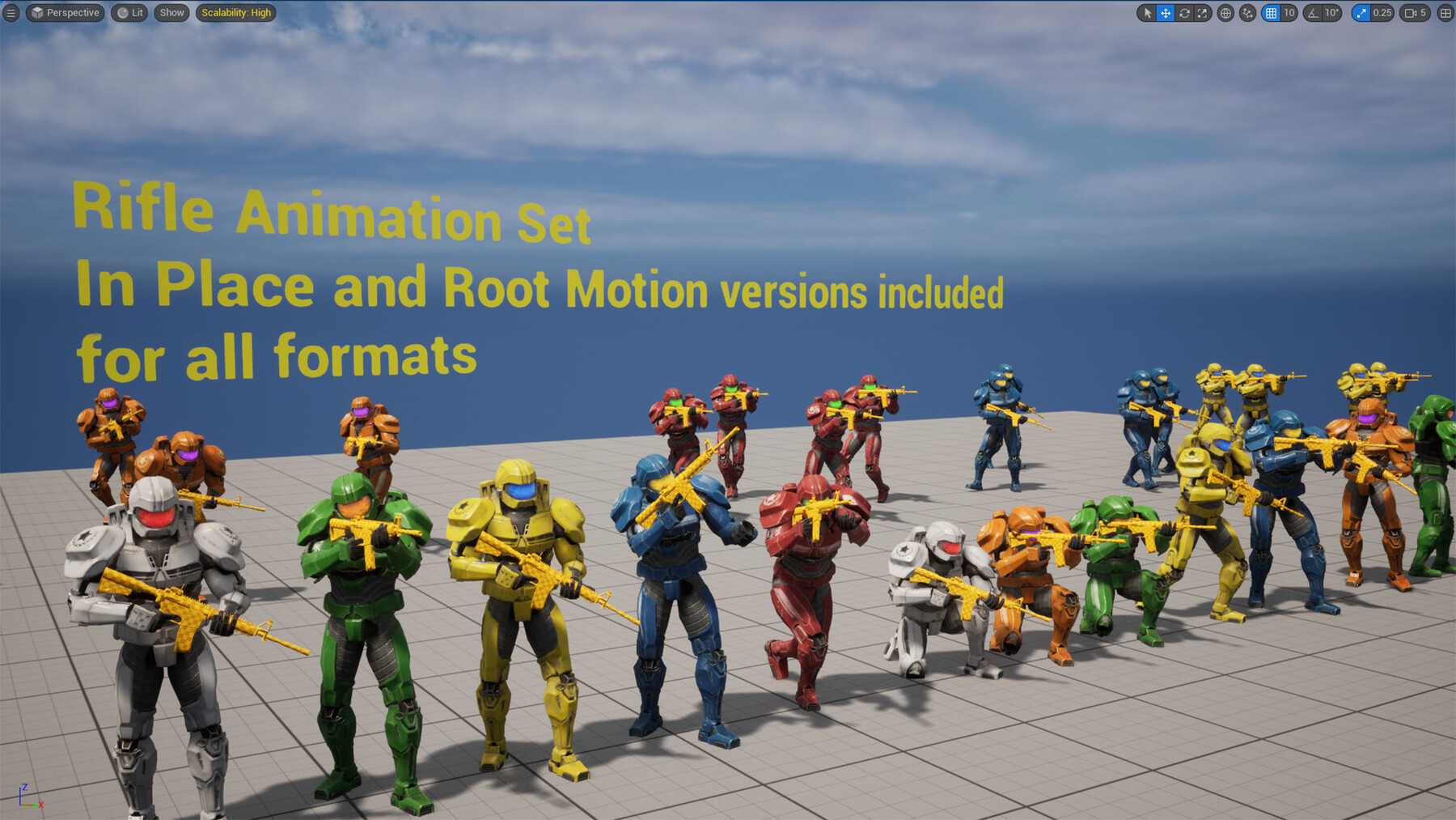 ArtStation - Scifi Bot Team - Space Marine Character Set | Game Assets