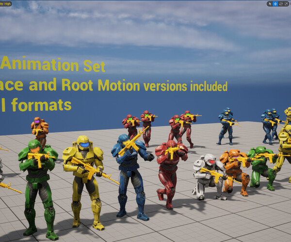 ArtStation - Scifi Bot Team - Space Marine Character Set | Game Assets