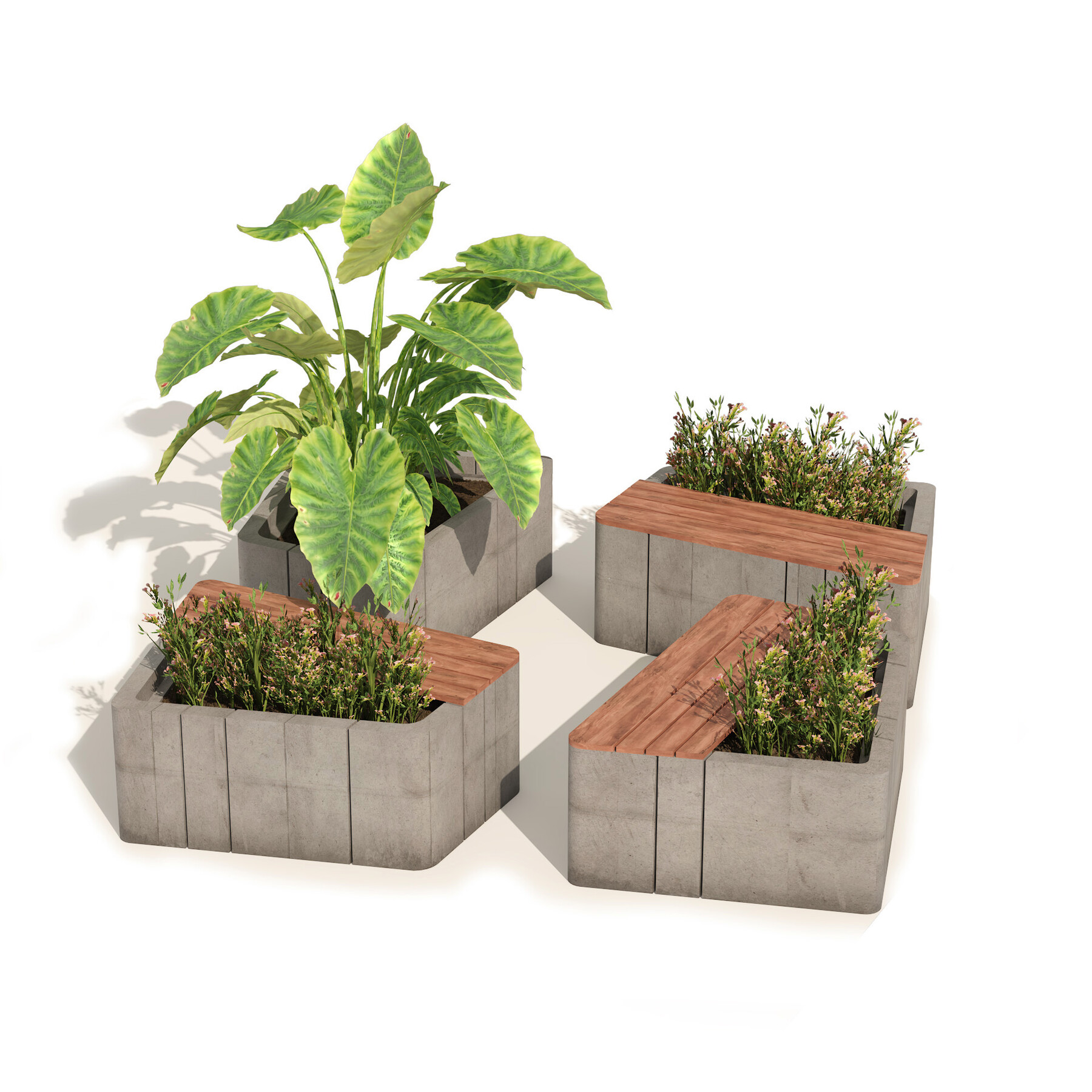 ArtStation - Modular Planters with bench | Resources