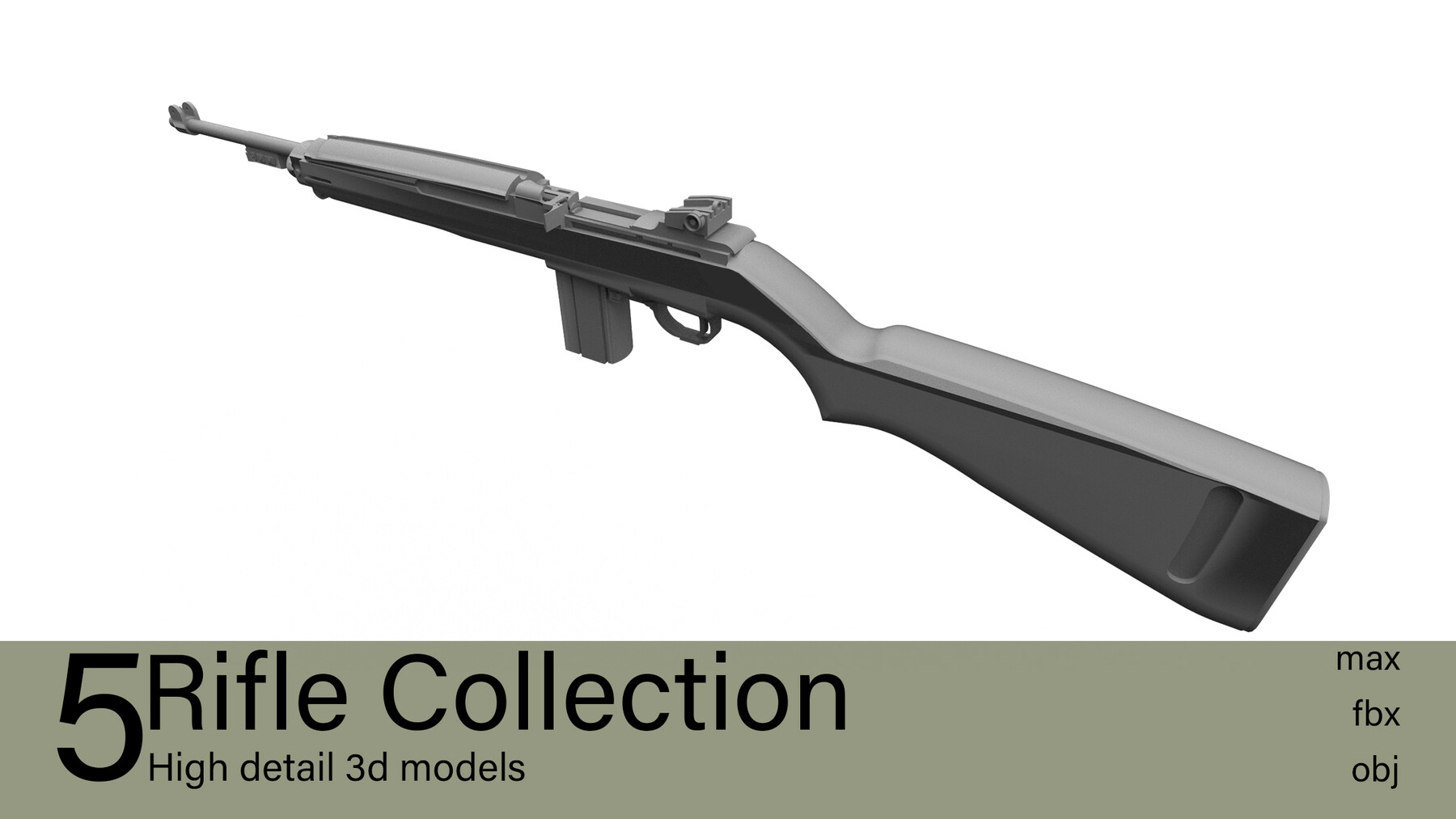 ArtStation - 5 Rifle Collection 3d models-max.fbx.obj | Resources
