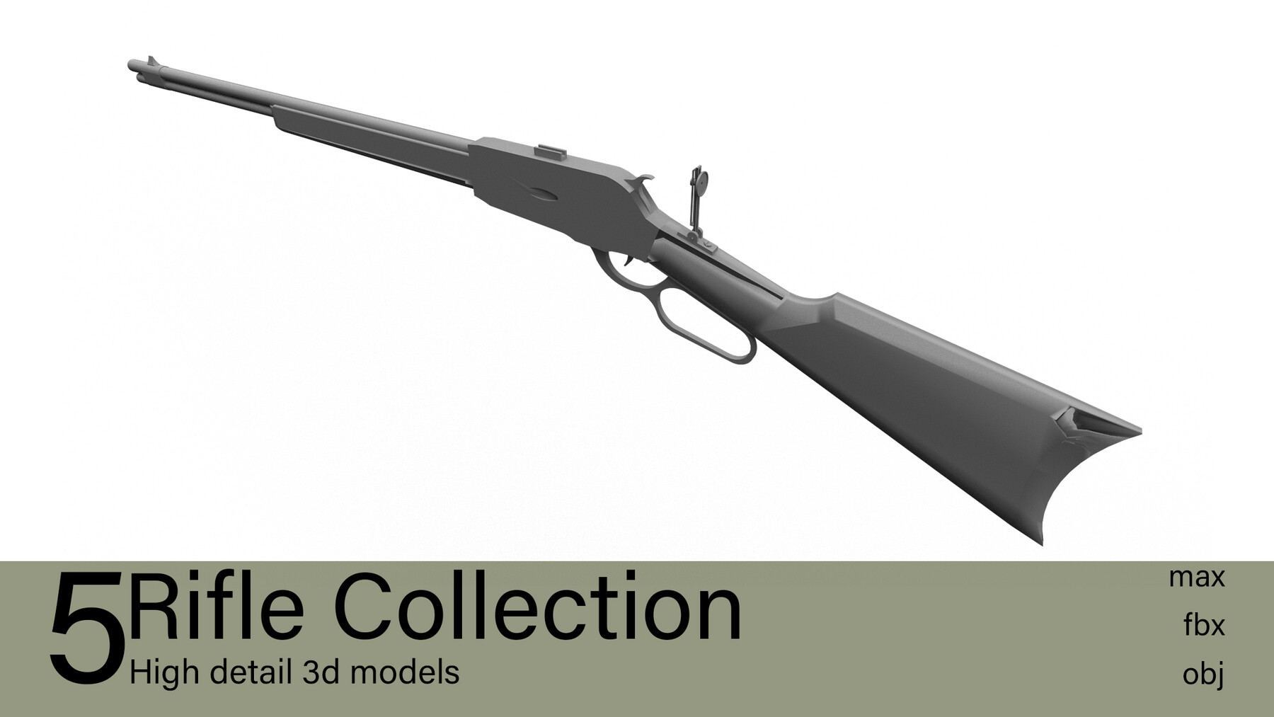 ArtStation - 5 Rifle Collection 3d models-max.fbx.obj | Resources