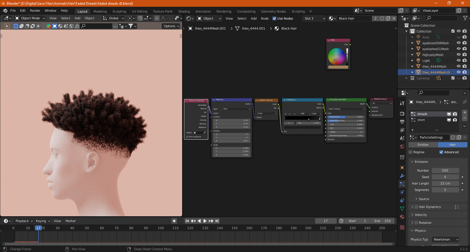ArtStation - Afro Taper Fade Hair | Game Assets