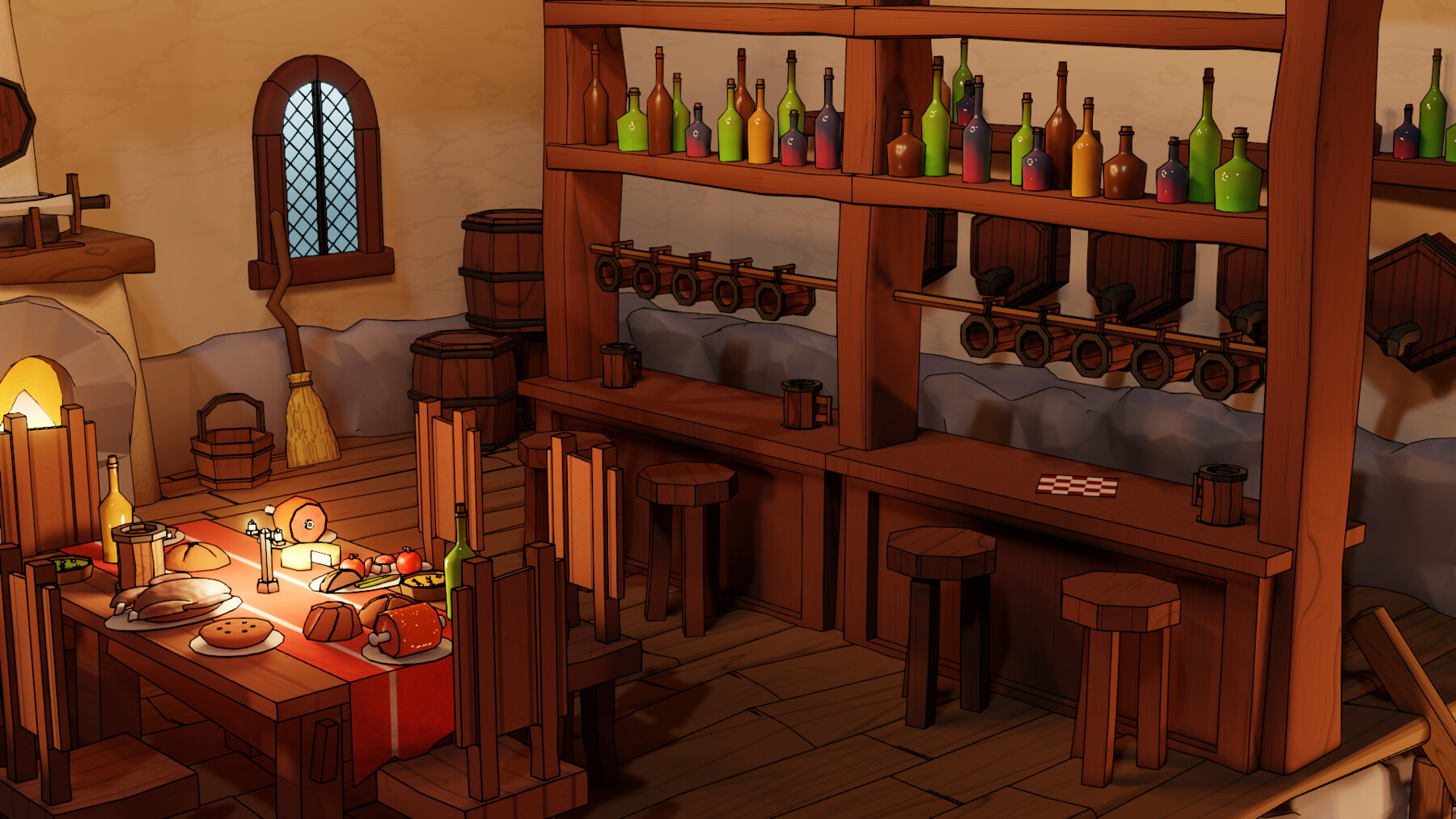 ArtStation - Low poly Tavern asset pack | Game Assets