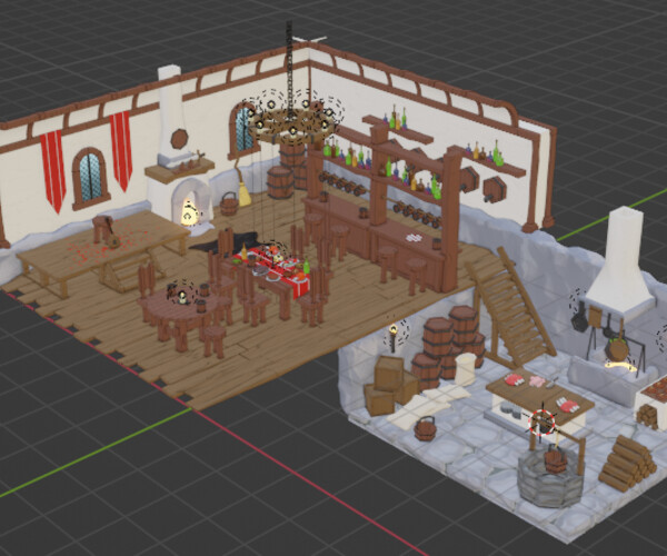 ArtStation - Low poly Tavern asset pack | Game Assets