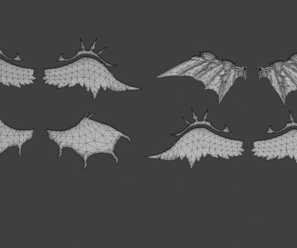 ArtStation - 4 wings pack for games | Game Assets