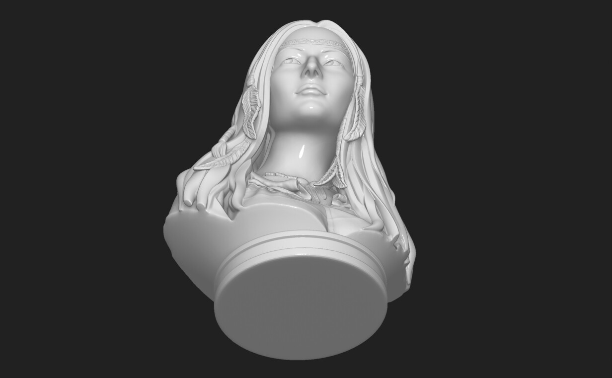 ArtStation - Native American Female Bust Statue 220919 3D print model ...