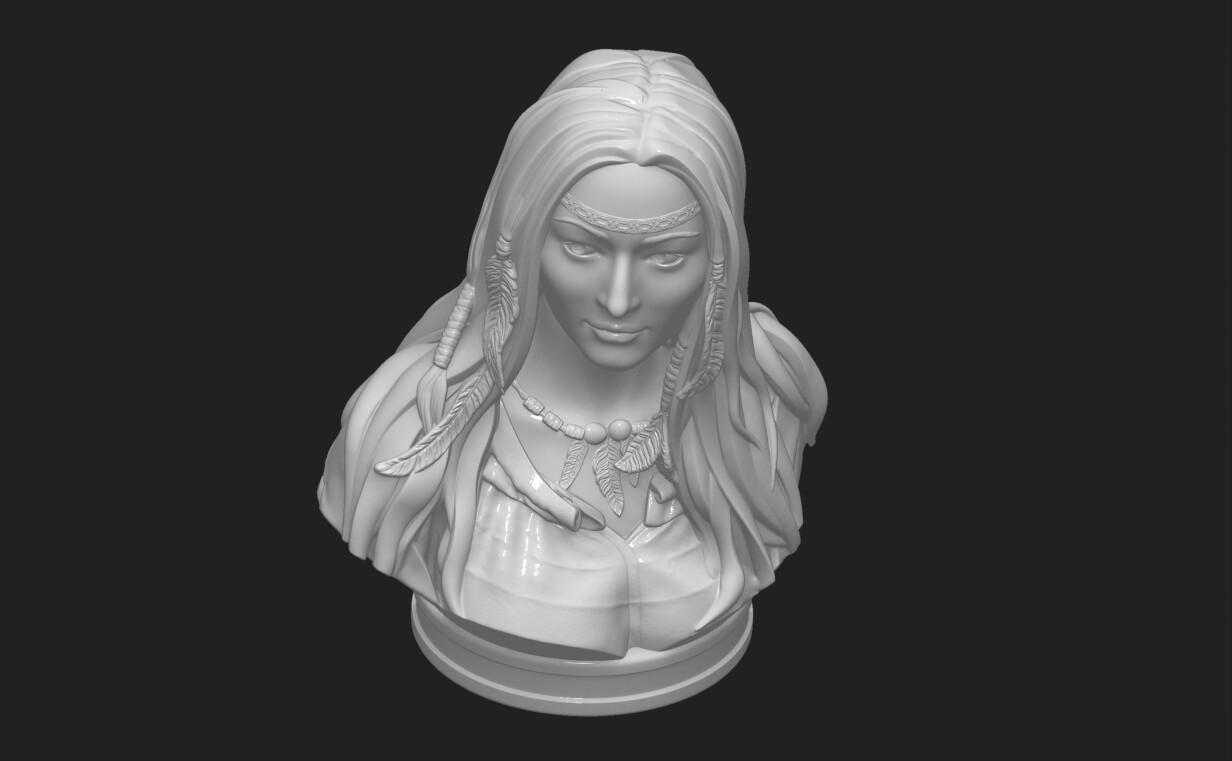 ArtStation - Native American Female Bust Statue 220919 3D print model ...