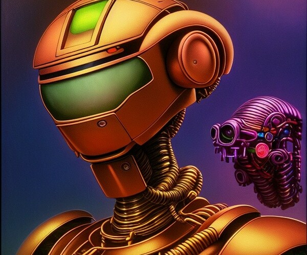 ArtStation - Baroque Robot Old School mecanical helmet 1000 jpg pack ...