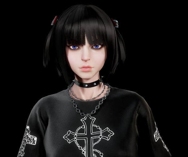 ArtStation - Rocker Girl HANNA | Game Assets