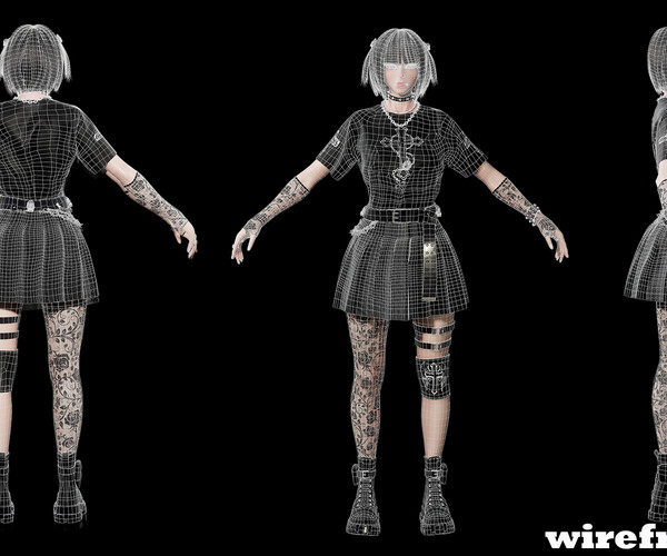 ArtStation - Rocker Girl HANNA | Game Assets
