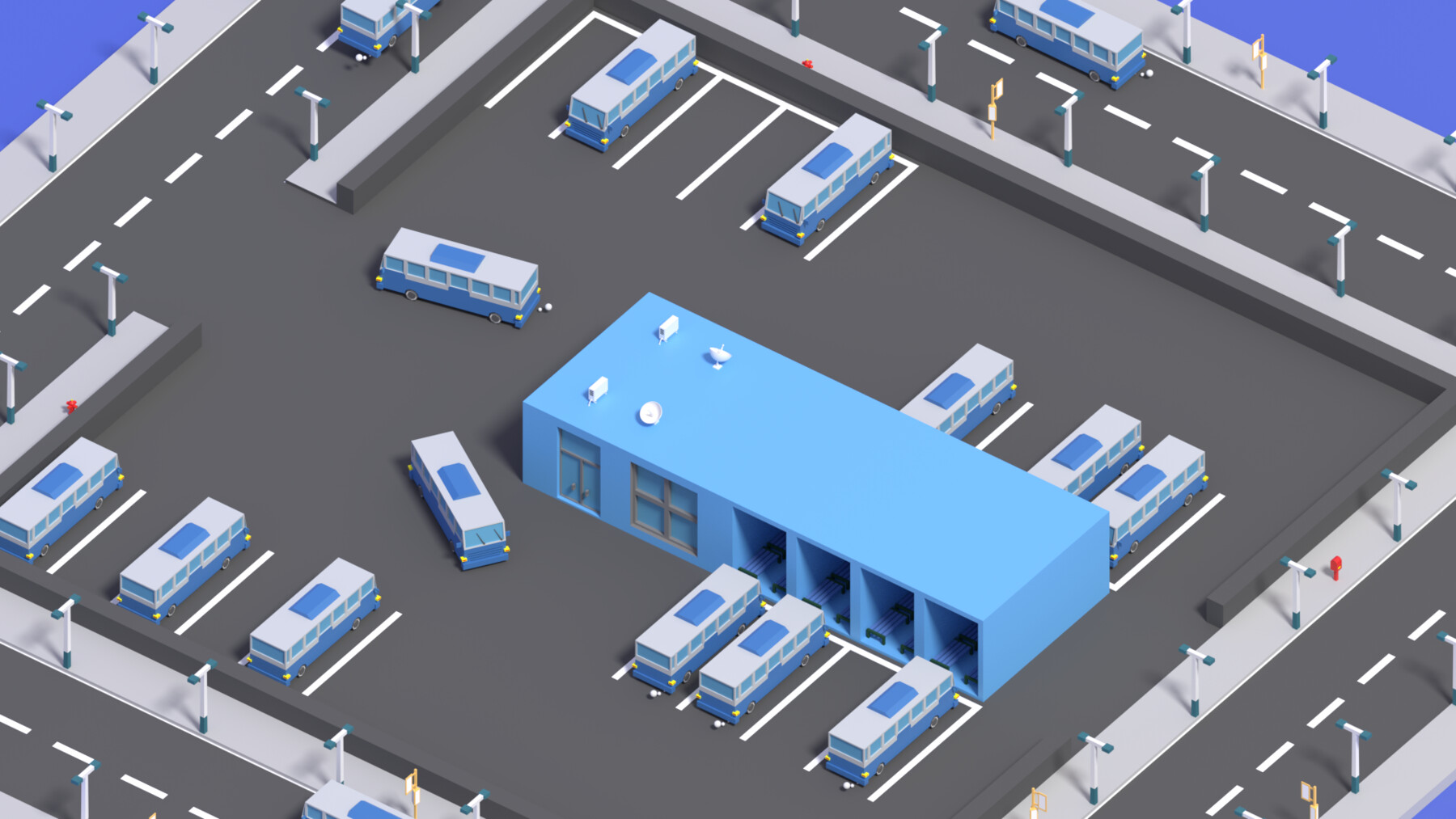 ArtStation - Cartoon Bus Station | Resources