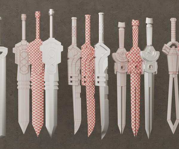 ArtStation - 25 Sword Base Mesh - Vol 02 ( Game Ready ) | Game Assets